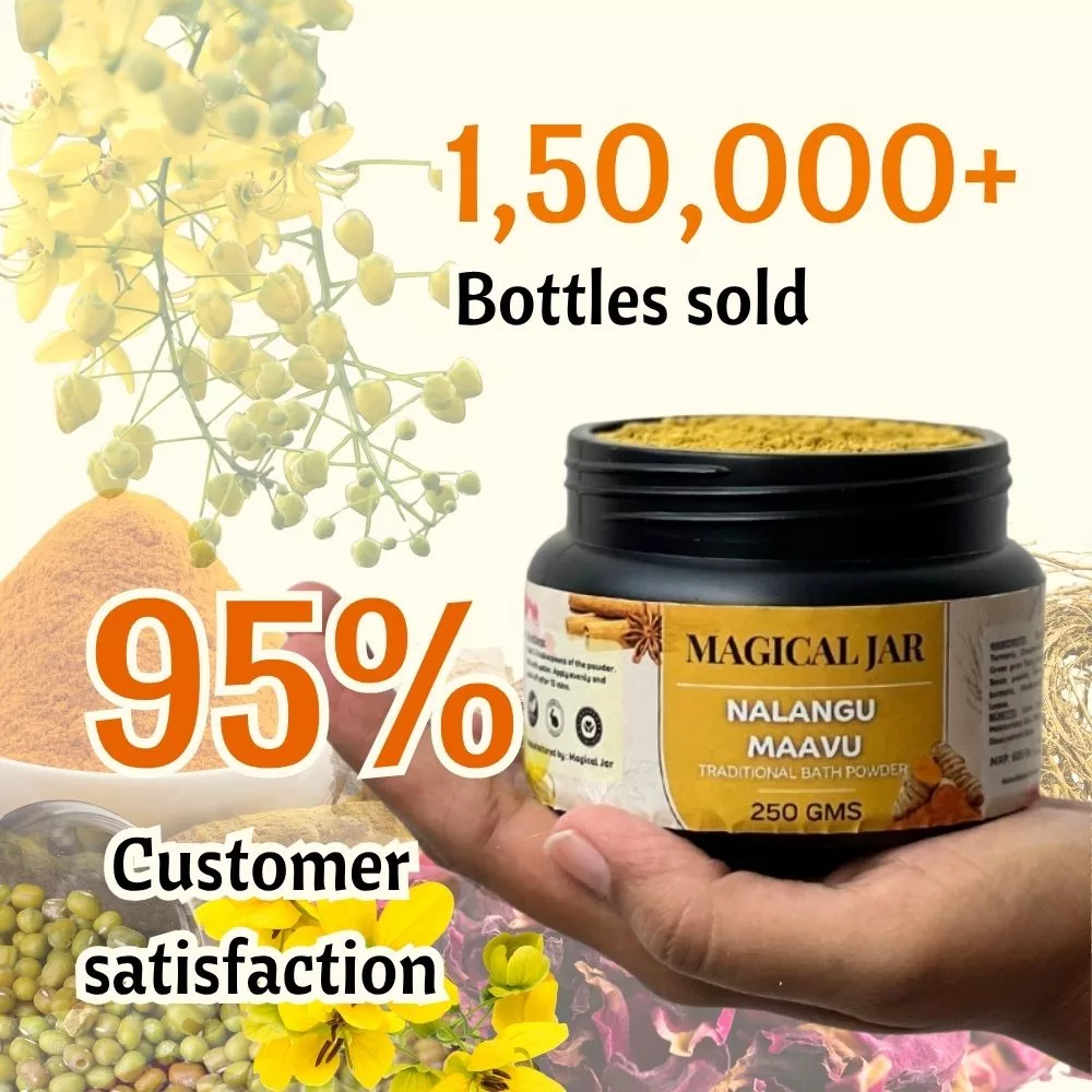 Nalangu Maavu Herbal Ubtan – Natural Bath Powder – Magical Jar